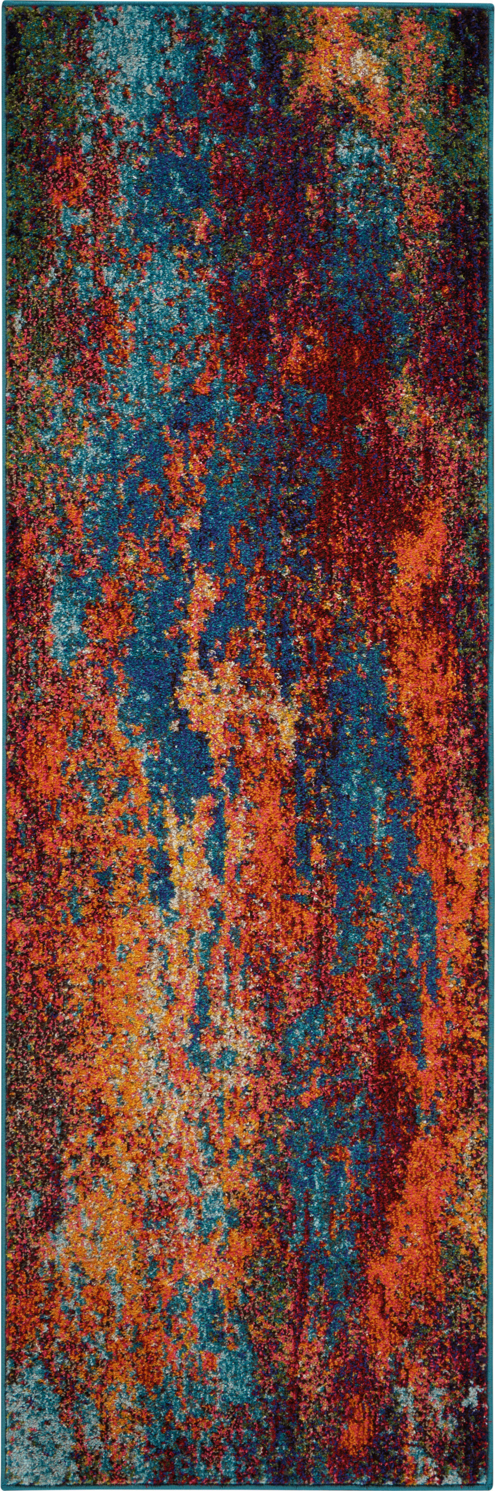 17 Stories 2' X 6' Atlantic Abstract Power Loom Non Skid Runner Rug ...