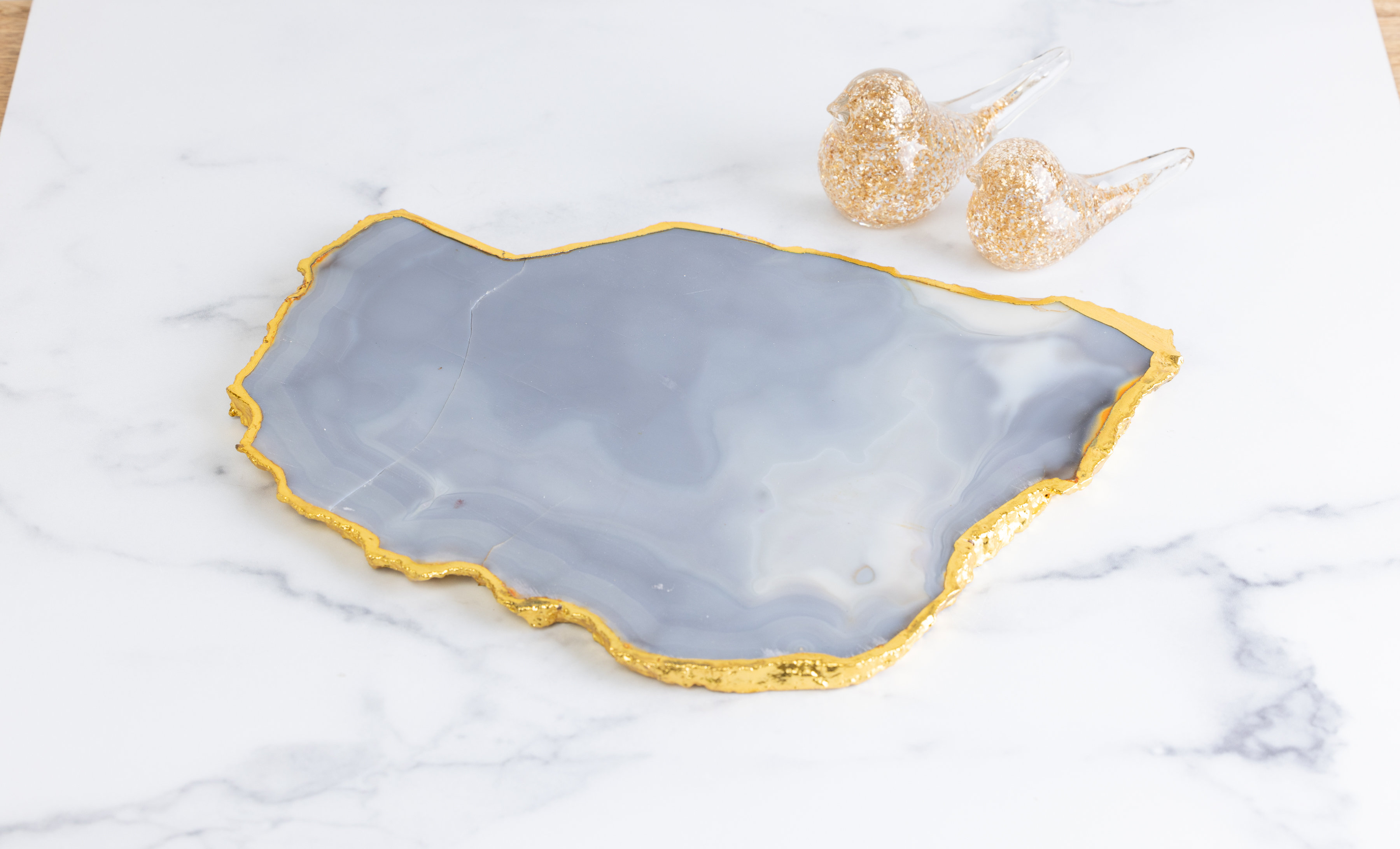 Mercer41 VIP Stone 10 in. White Agate Platter | Wayfair