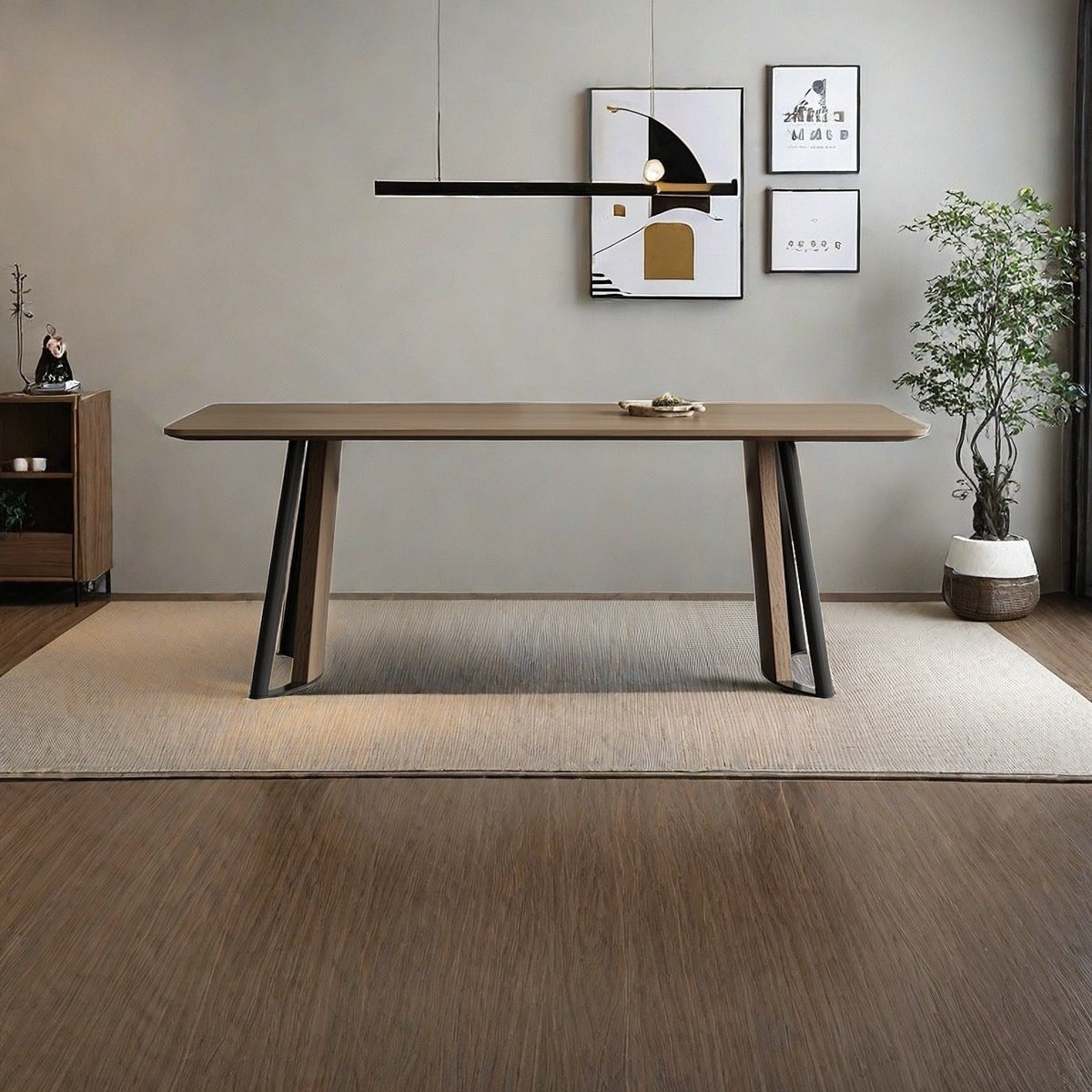 Beicang Home Nordic Modern Simplistic Oak Leg Dining Table | Wayfair