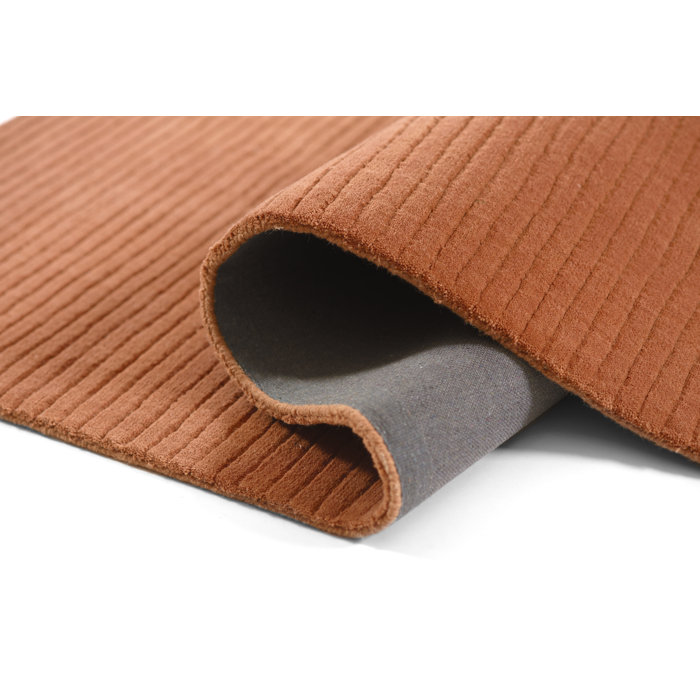 Guiness Solid Color Hand Loomed Wool Area Rug in Orange | Joss & Main