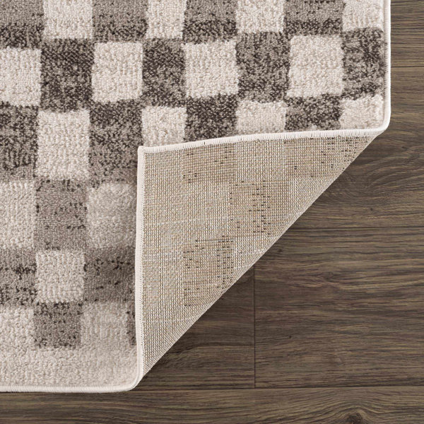 Union Rustic Jasha Checkered Beige/Brown Area Rug & Reviews | Wayfair