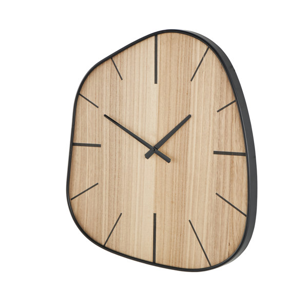 Hokku Designs Cole And Grey Wooden Wavy Decorative Wall Clock With ...