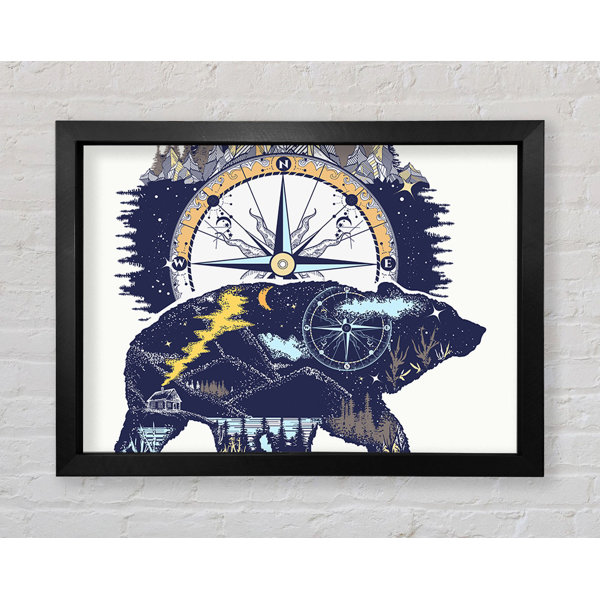 Bright Star Bear Compass - Single Picture Frame Print | Wayfair.co.uk