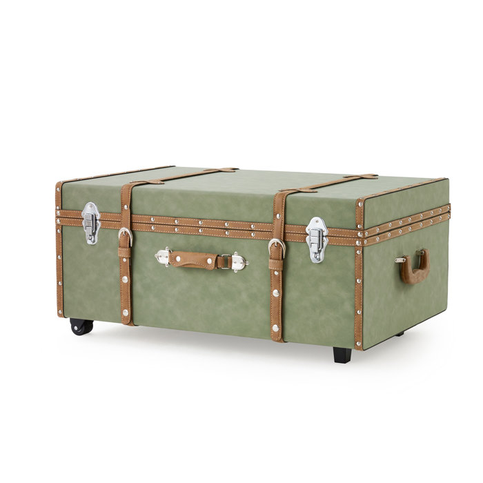 DormCo Texture Wheeled Trunk Moss Green | Wayfair