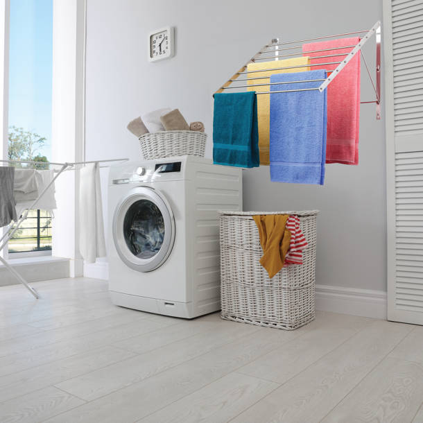 Rebrilliant Aluminum Wall-Mounted Drying Rack & Reviews | Wayfair