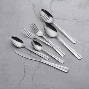 Ornative Flatware ALICJA Stainless Steel 42 Pieces Flatware Set with ...