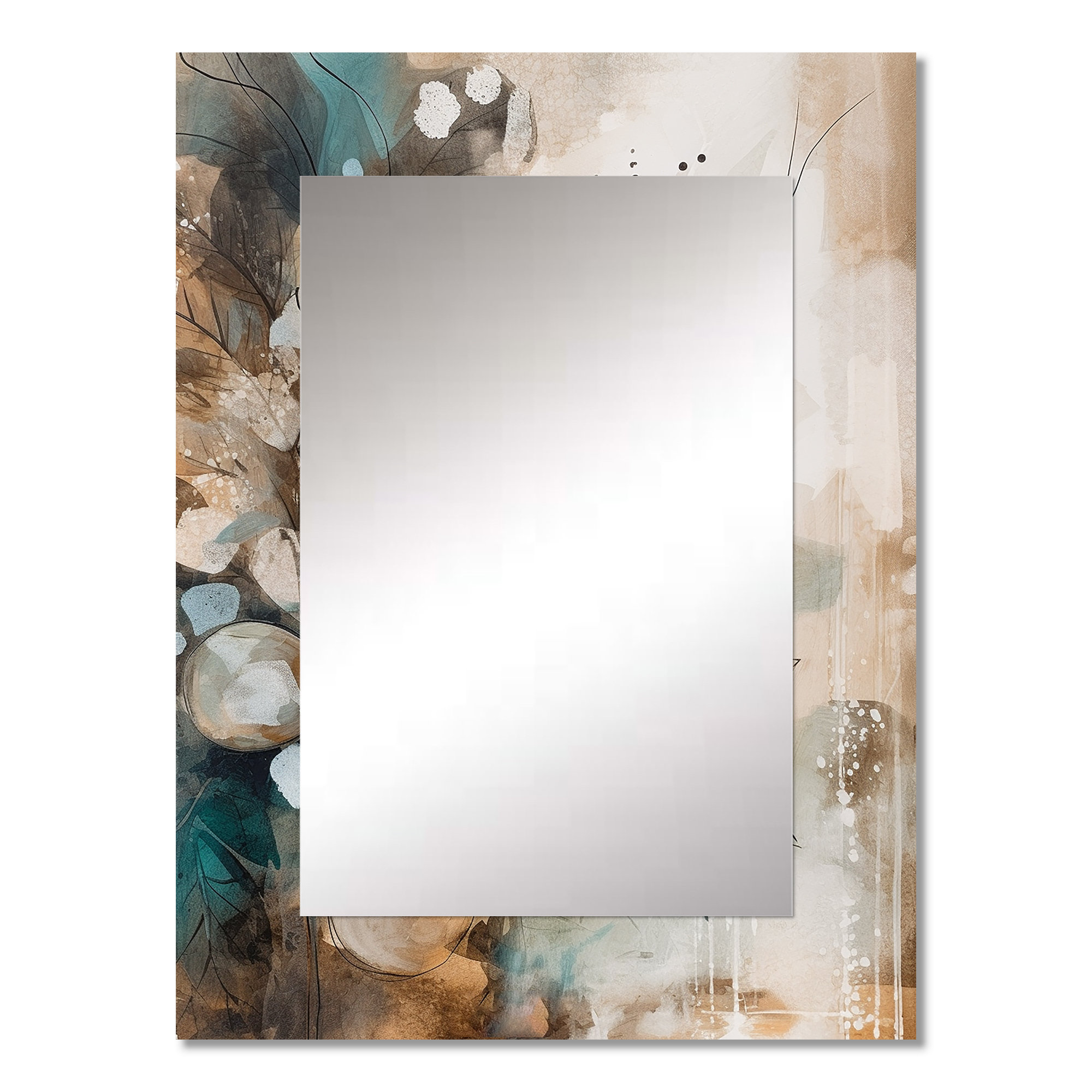 Dakota Fields Brown And Green Abstract Bohemia - Brown Wall Mirror ...