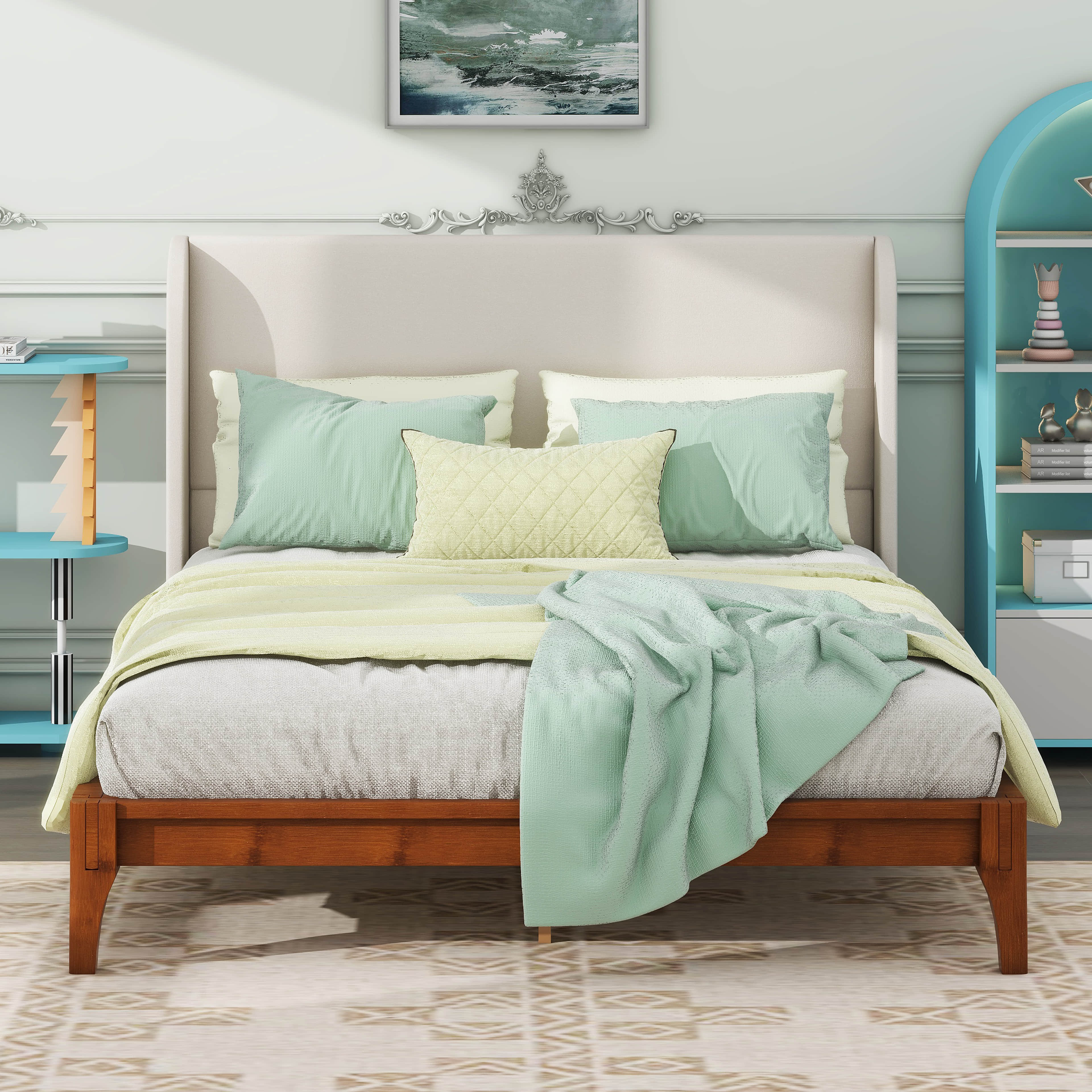 Latitude Run® Queen Size Solid Dry Bamboo Wood 12 Inch Platform Bed ...