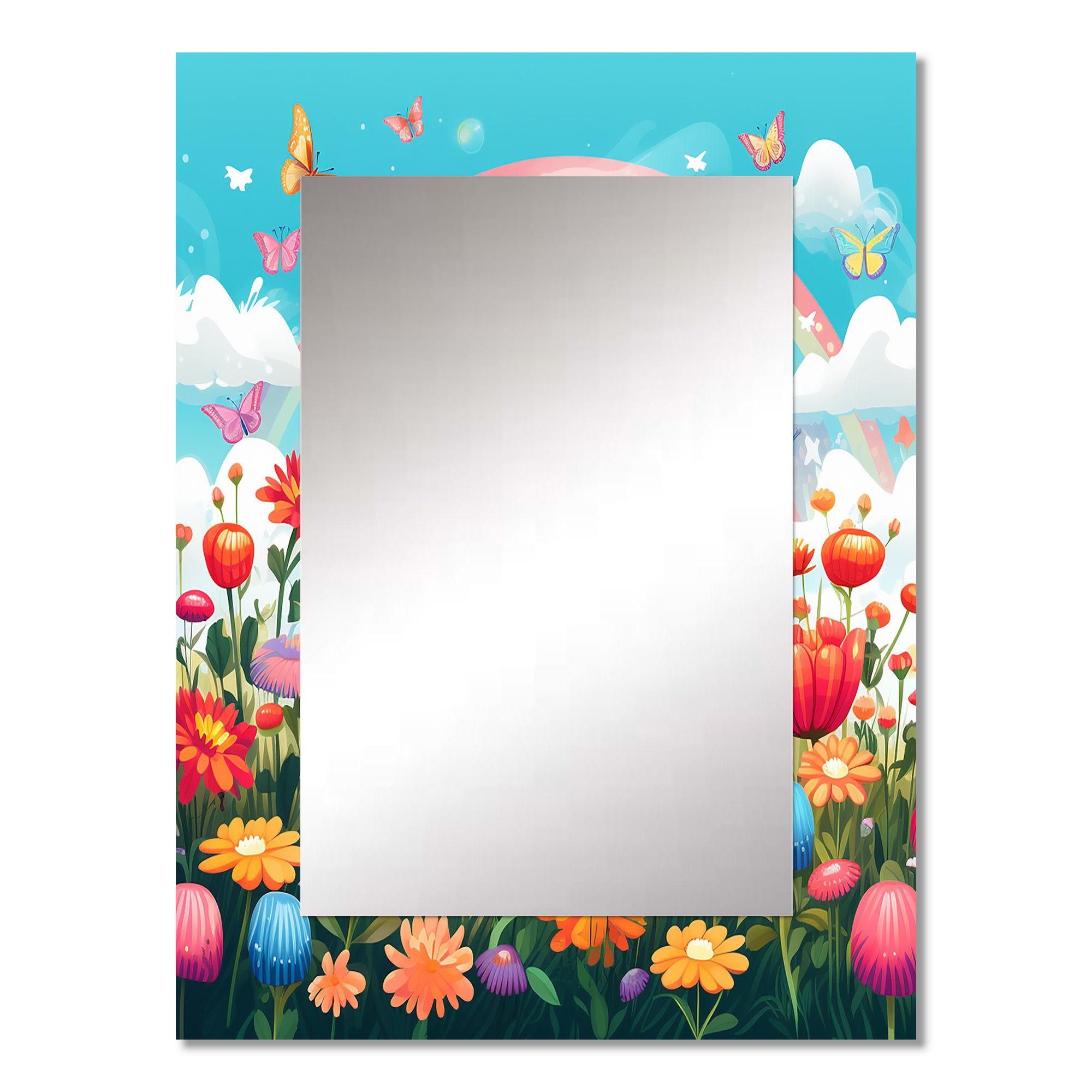 Dakota Fields Purple Butterfles Idyllic Rainbow Flowerfield - Butterfly ...