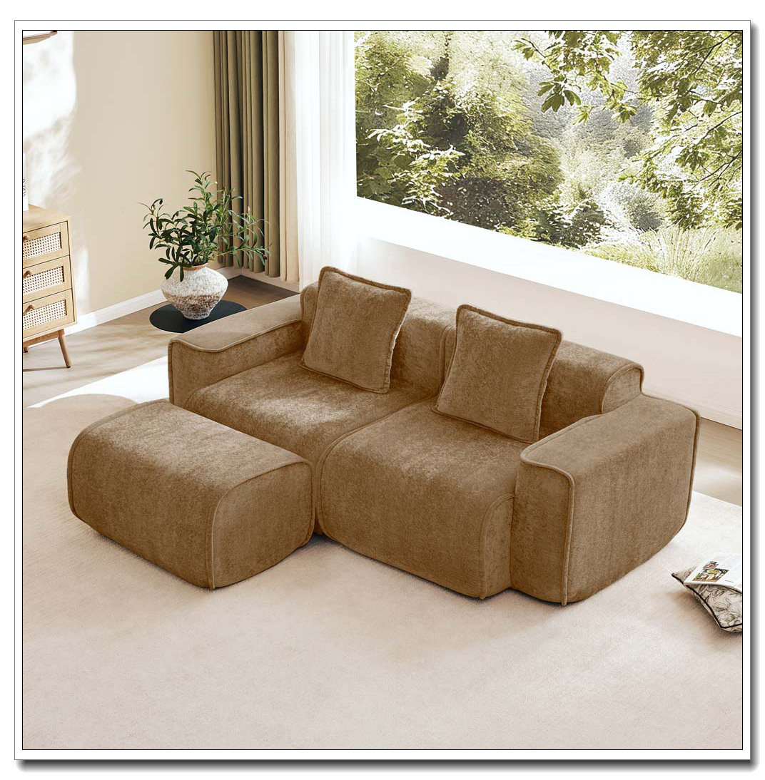 Latitude Run® 2 Seat L Shape Sectional Boneless Sofa with French Edge ...