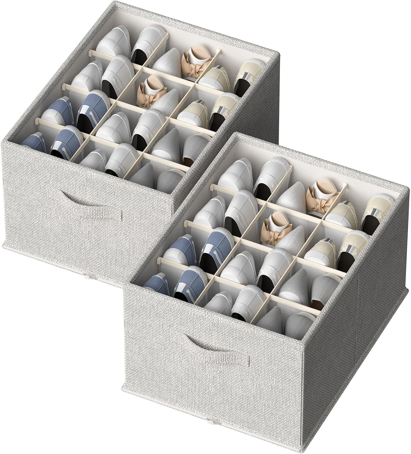 Latitude Run® 2 Pack Shoe Organizer For Closet,Foldable Shoe Organizer ...