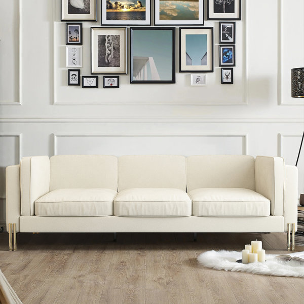 Mercer41 Gianne 94.88" Velvet Upholstered 3 Seater Sofa & Reviews ...