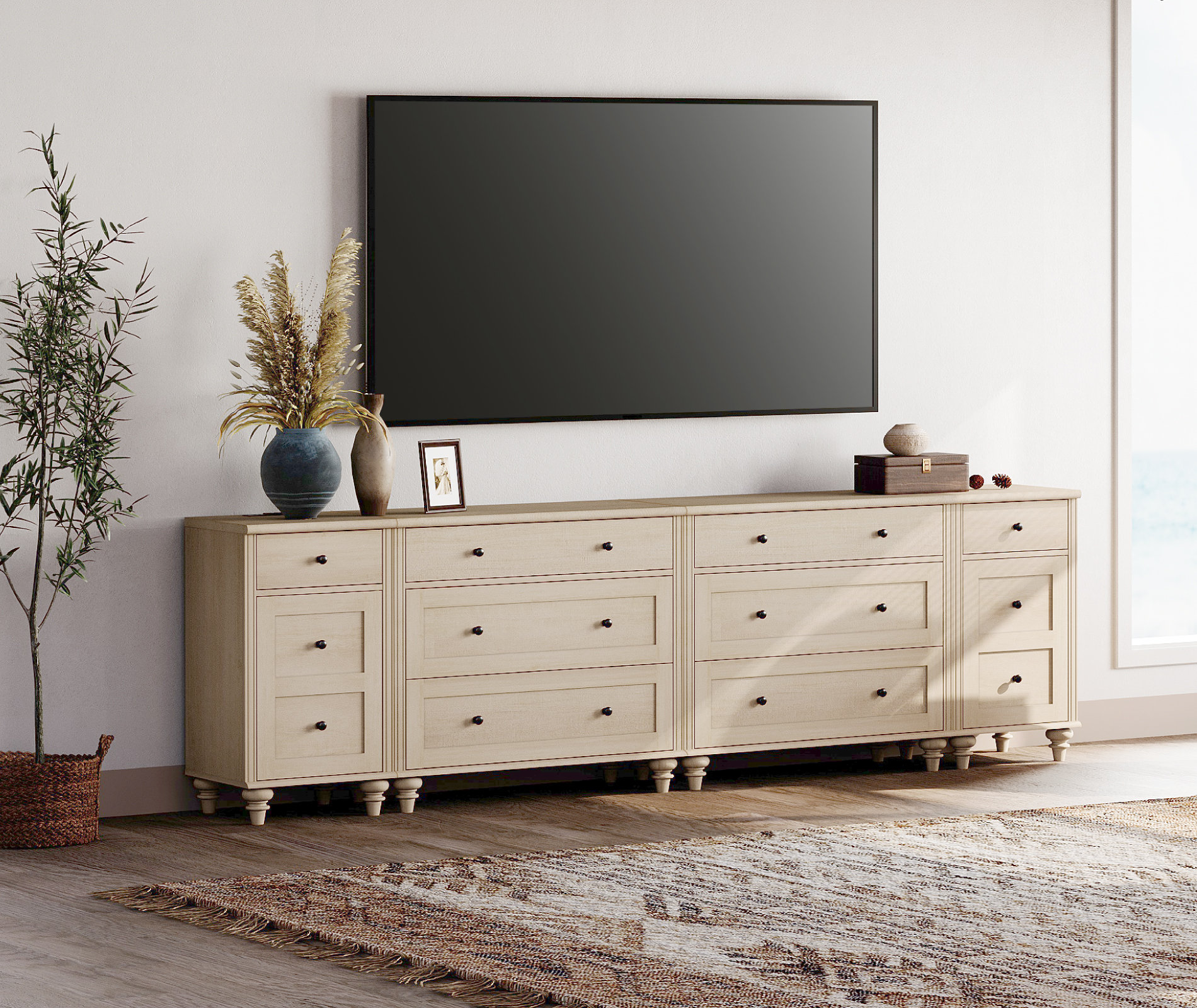 Alcott Hill® TV Stand With 8 Dressers, 4-In-1 TV Console Table For 75 ...