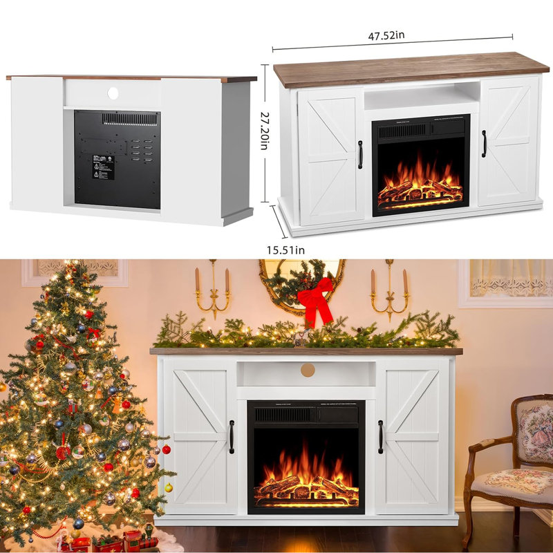 Laurel Foundry Modern Farmhouse® Hinkle 47" Fireplace TV Stand With ...