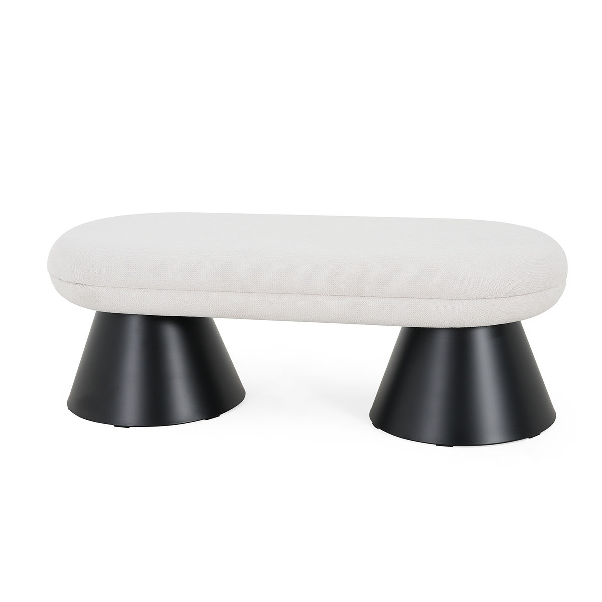 Hokku Designs White Metal + Polyester Bench | Wayfair