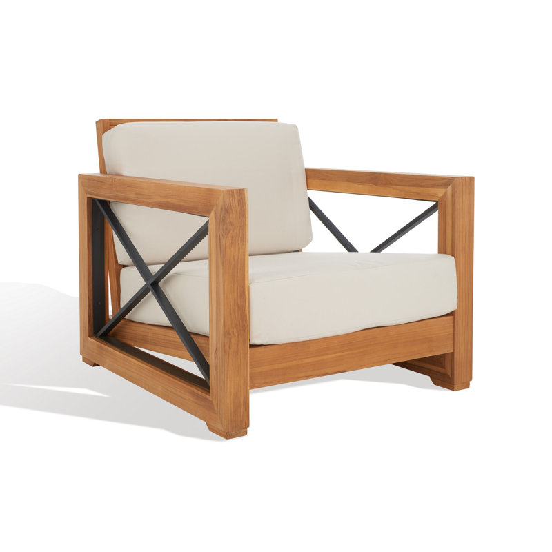 Joss & Main Vella Teak Patio Chair with Cushions & Reviews | Wayfair