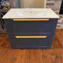 Winston Porter Jamya 30'' Dark Gray Modern Wall Mounted Single Bathroom ...