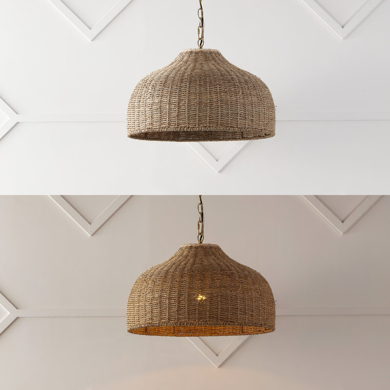 Bay Isle Home™ Aaroosh 1 - Light Dome Pendant with Rope Accents ...