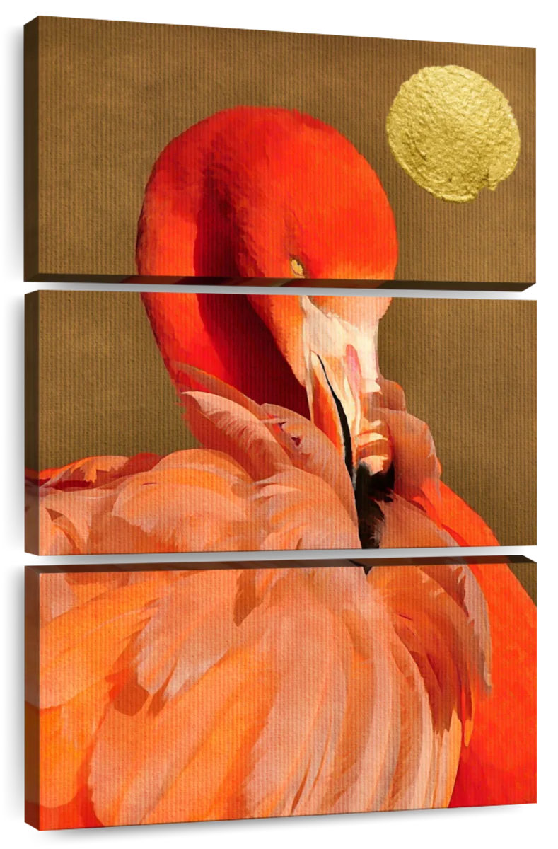 Ebern Designs Brampt Flamingo With Golden Sun | Wayfair