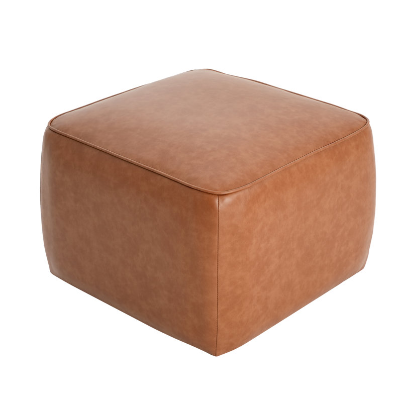 Ebern Designs Orrey PU Leather Upholstered Ottoman | Wayfair
