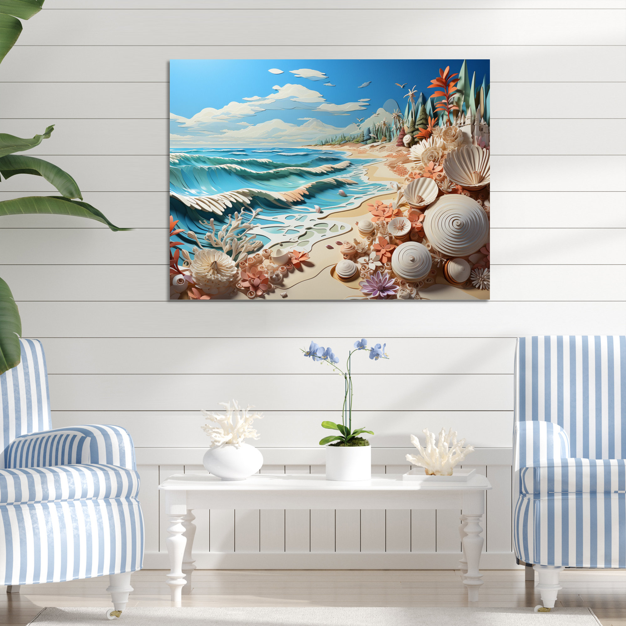 Latitude Run® Coastal Beachside Tranquility Papercut - Nautical & Beach ...