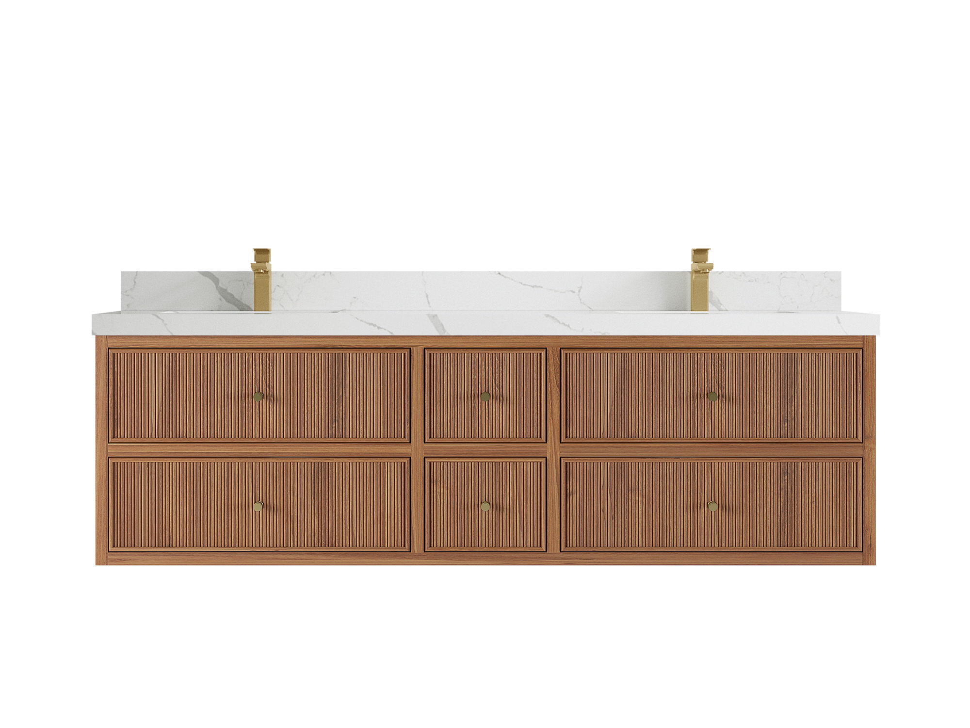 Willow Collections Sonoma Floating Teak 72'' Double Bathroom Vanity ...