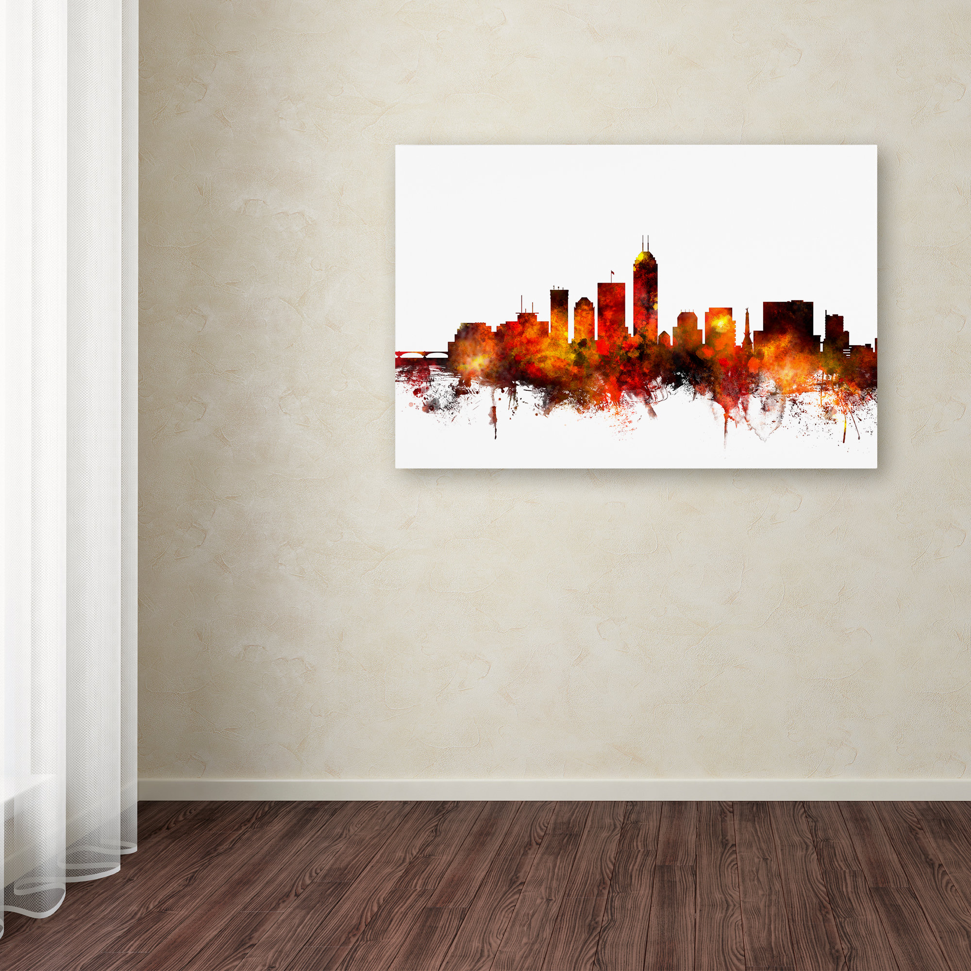 Ebern Designs 'Indianapolis Indiana Skyline II' Graphic Art Print on ...