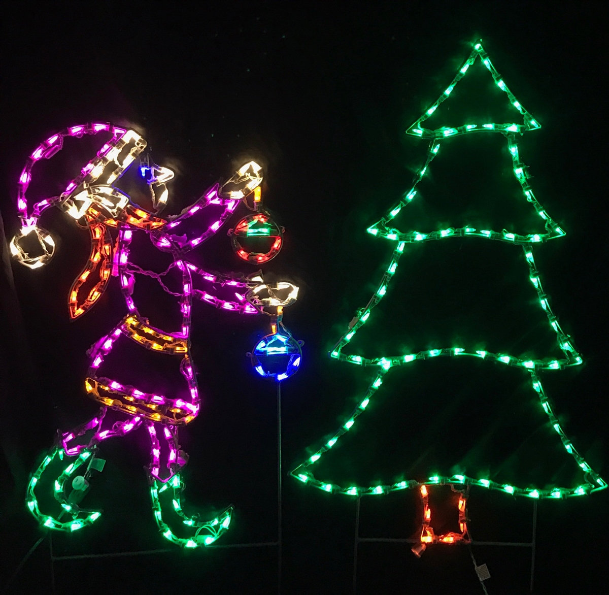 Lori's Lighted D'Lites Elf Decorating Tree Christmas Lighted Display ...