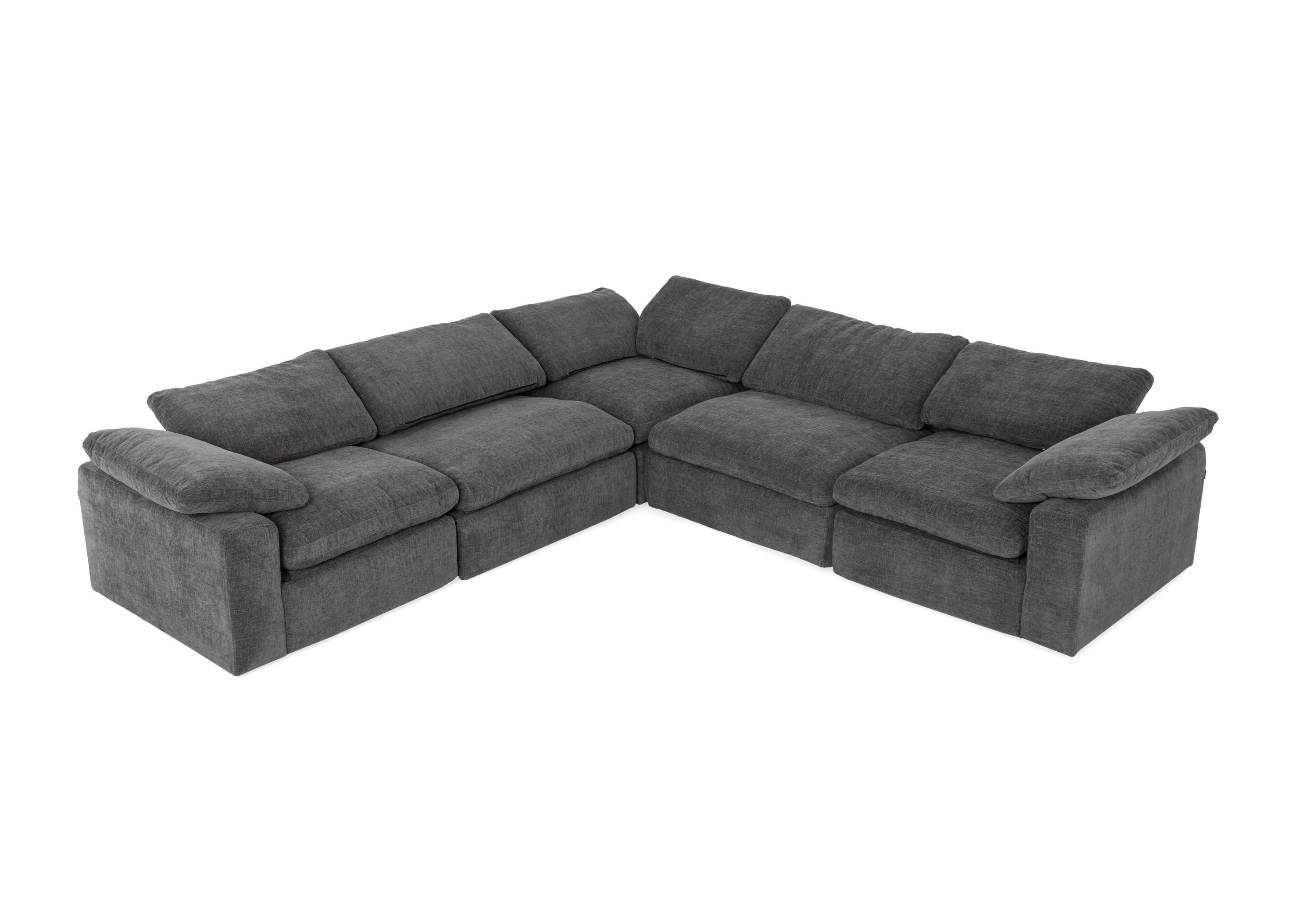 VIG Furniture Corinth - Modern Gray Fabric Sectional Sofa With 3 Power ...