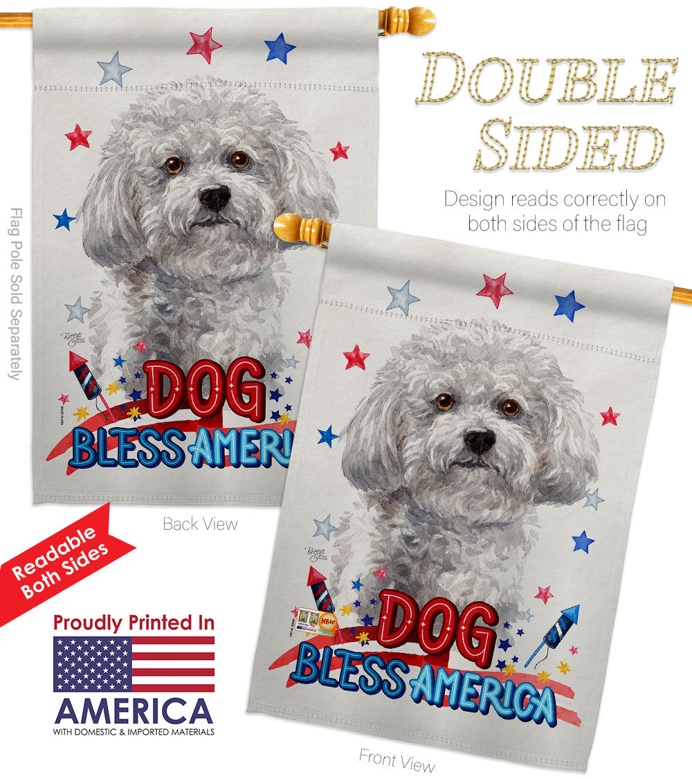 Breeze Decor Patriotic Bichon Frise House Flag Dog Animals 28 X40 ...