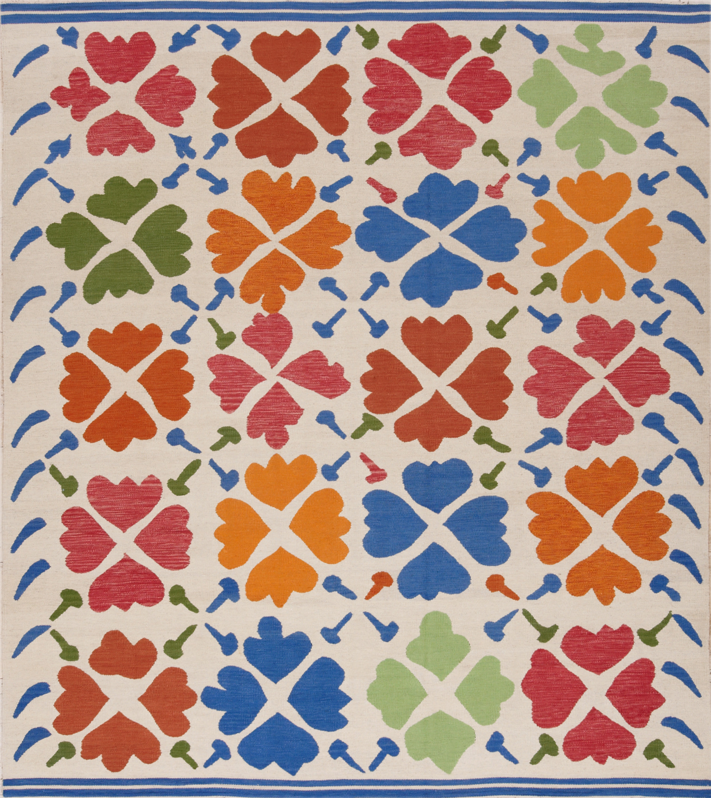 Matt Camron Rugs and Tapestries Handwoven Flatweave Blue/Orange Area ...