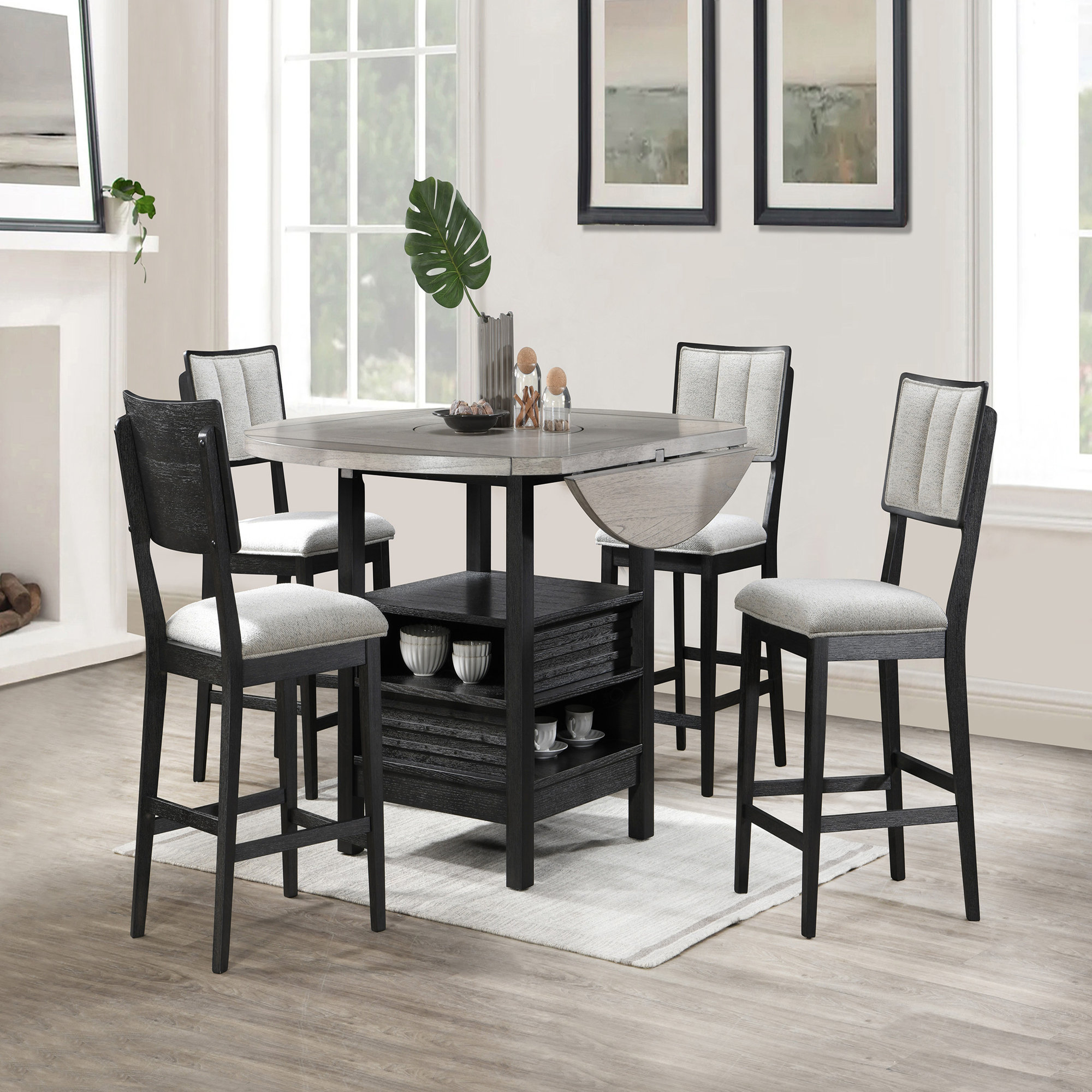 One Allium Way® 7pc Farmhouse Contemporary Counter Height Dining Set ...