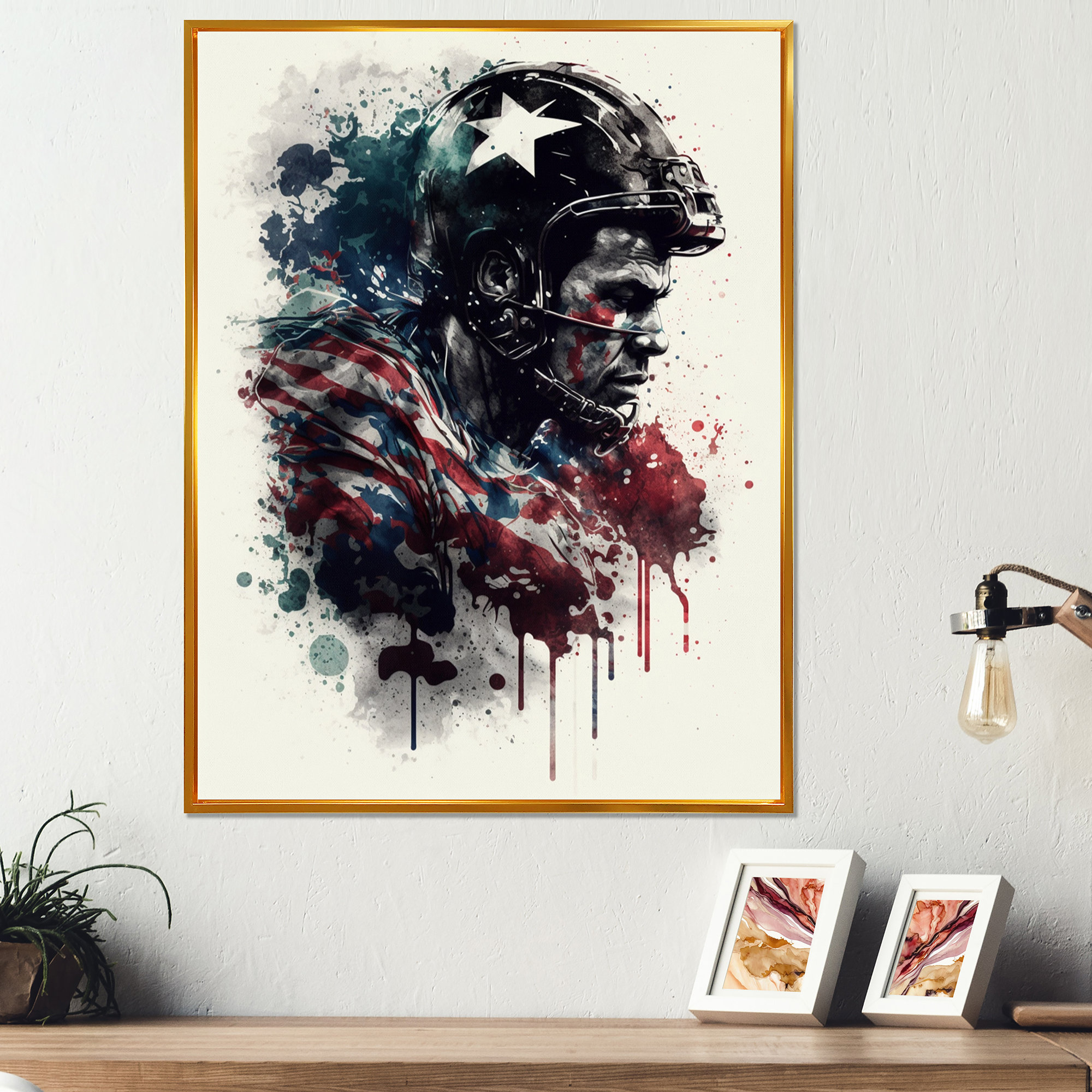 Red Barrel Studio® Football Player Portrait - Print on Canvas | Wayfair