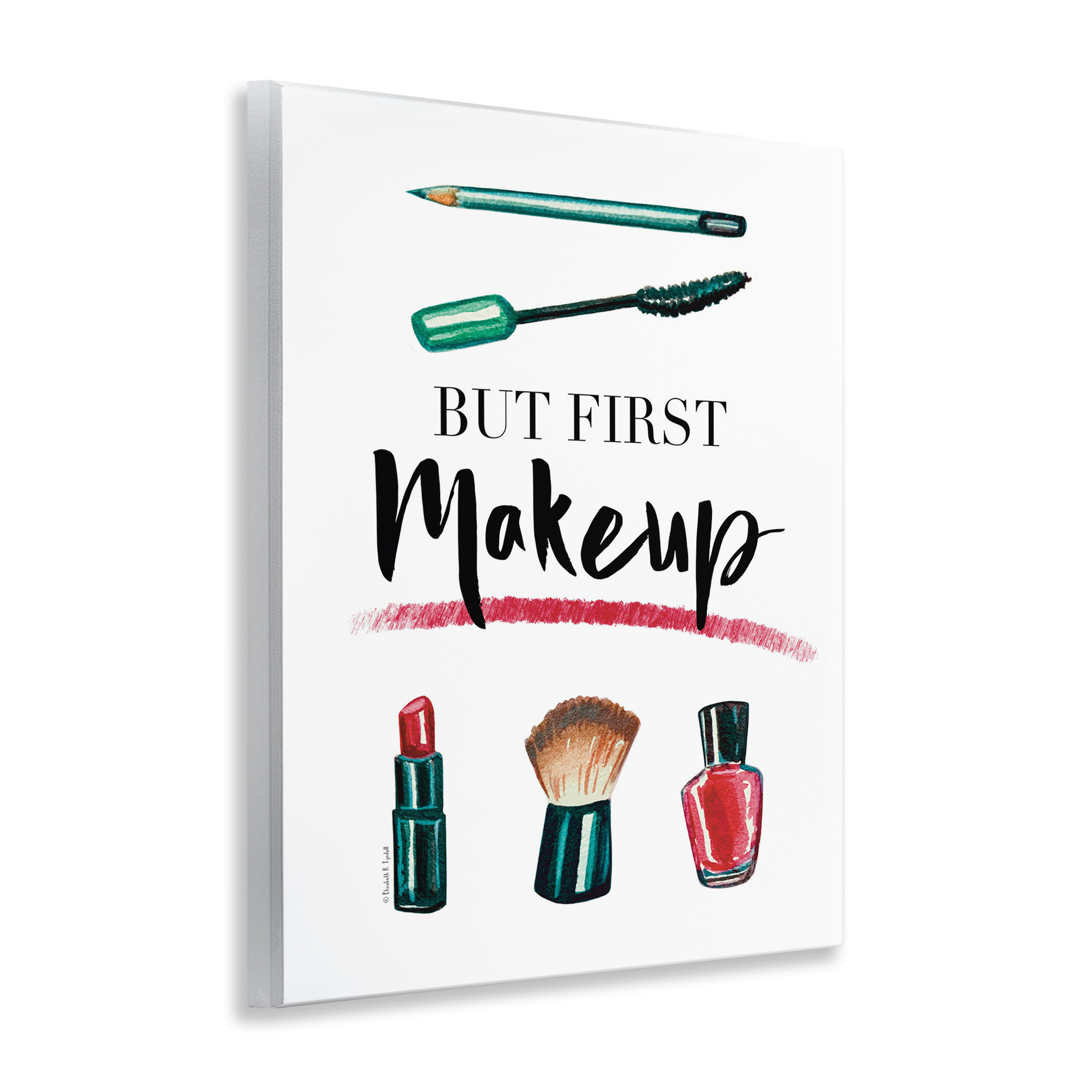 Stupell Industries But First Makeup Wall Plaque Art by Elizabeth ...