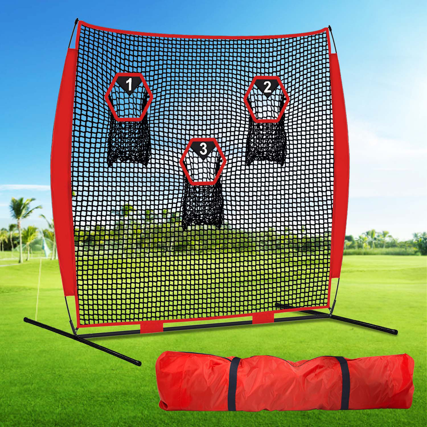 Kapler 8X8FT Football Throwing and Kicking Net - Portable Quarterback ...