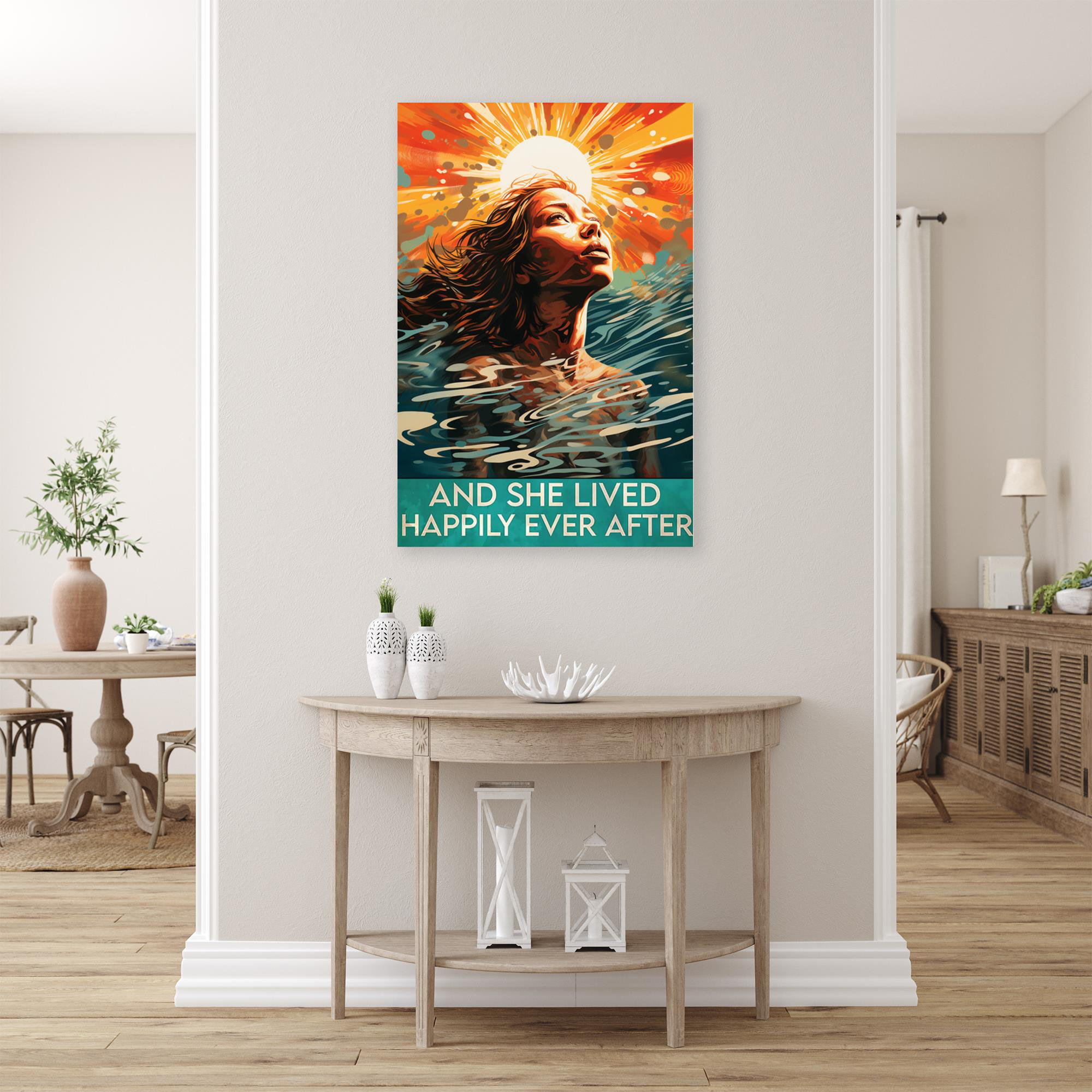 Trinx Marlesa Swimming And She Lived Happily On Canvas Print | Wayfair