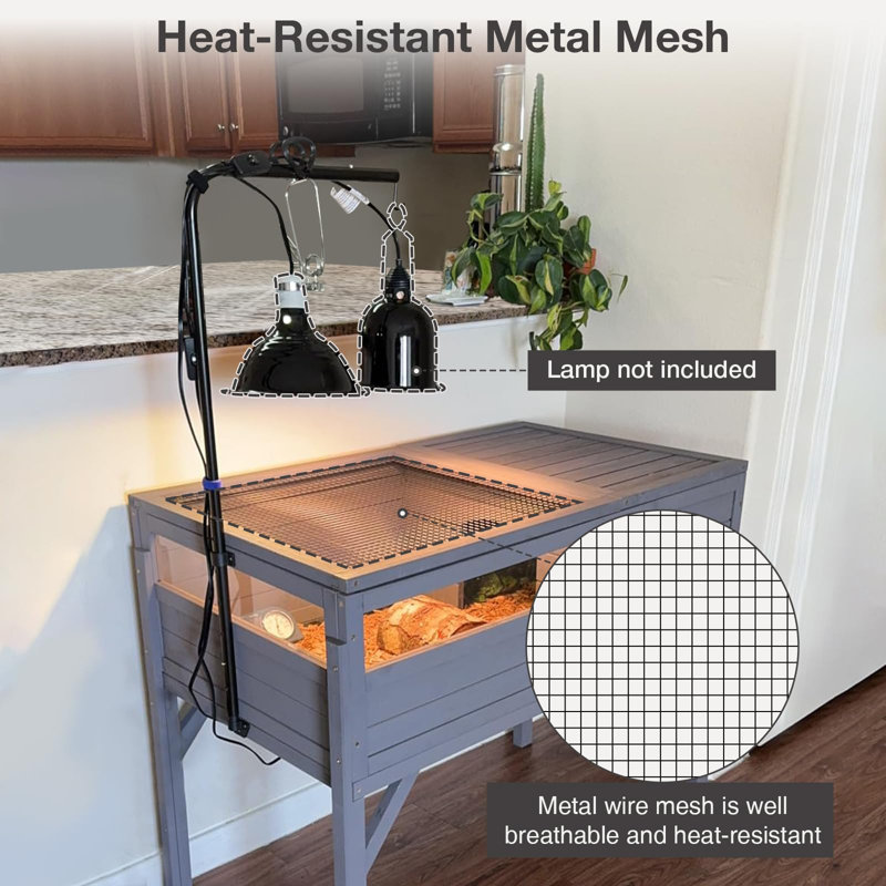 Aivituvin Wooden Tortoise Habitat with Detachable Legs & Adjustable ...