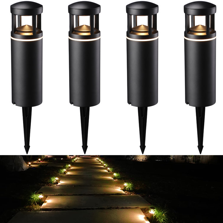 LEDVANS Black Integrated LED Hardwired Metal Pathway Light Low Voltage ...
