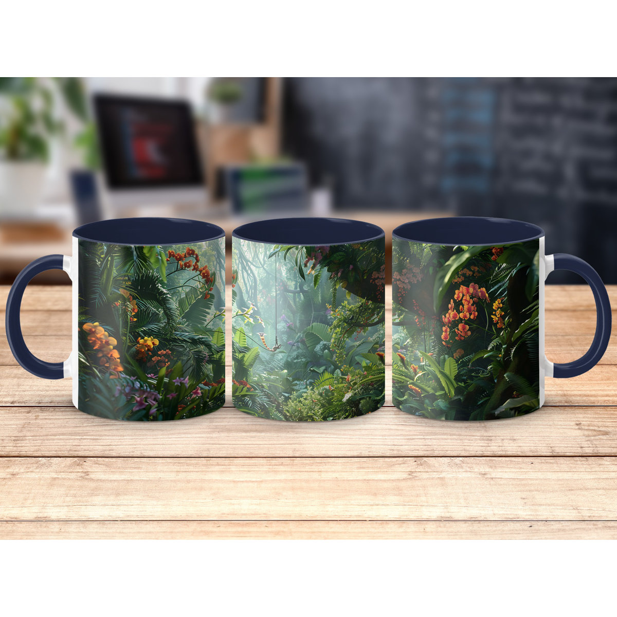 East Urban Home Set of 4 Realistic Animal Design 11oz Accent Mugs ...