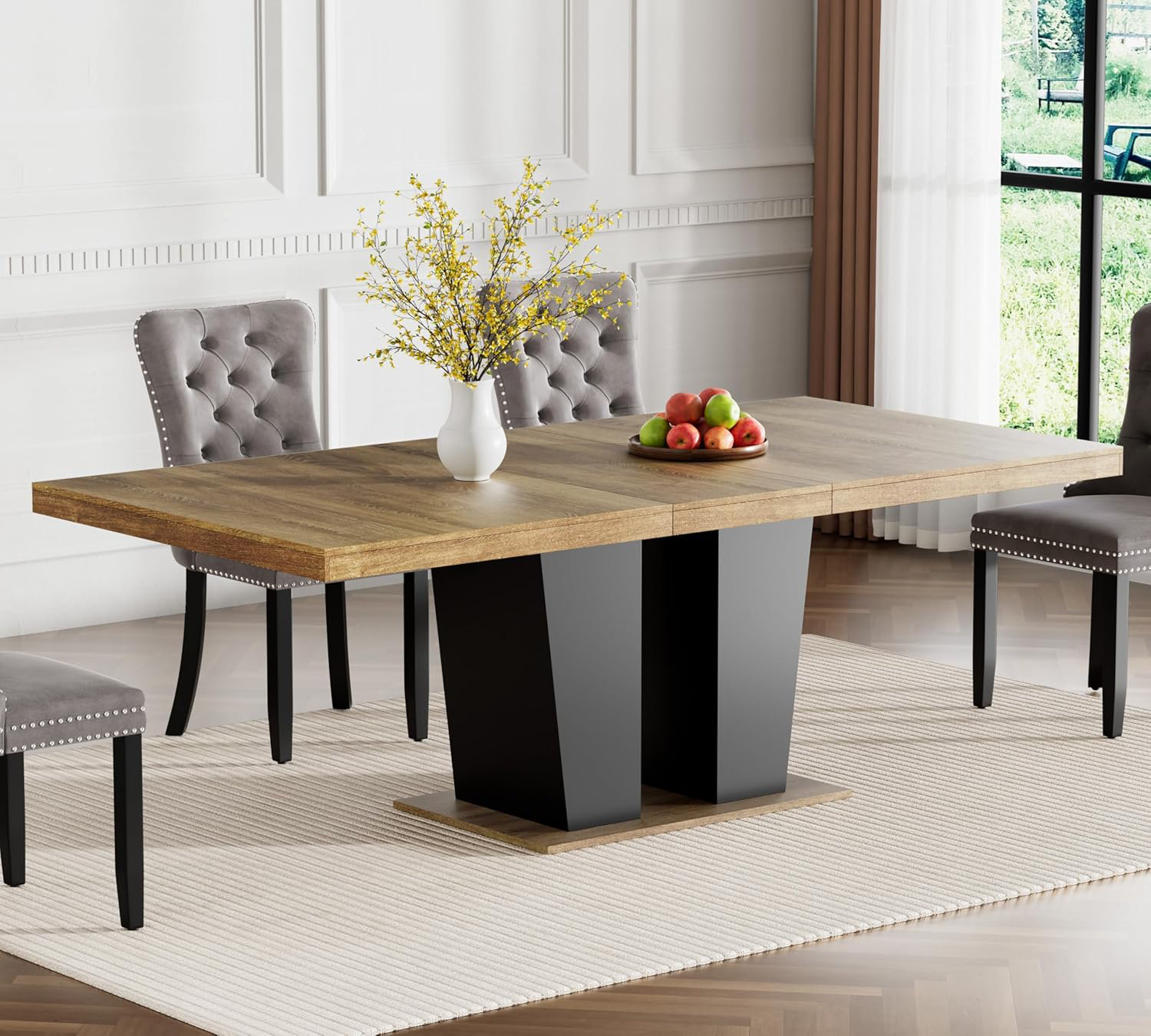 Wrought Studio™ 62.99"-78.7" Extendable Dining Room Table for 6 8 10 ...