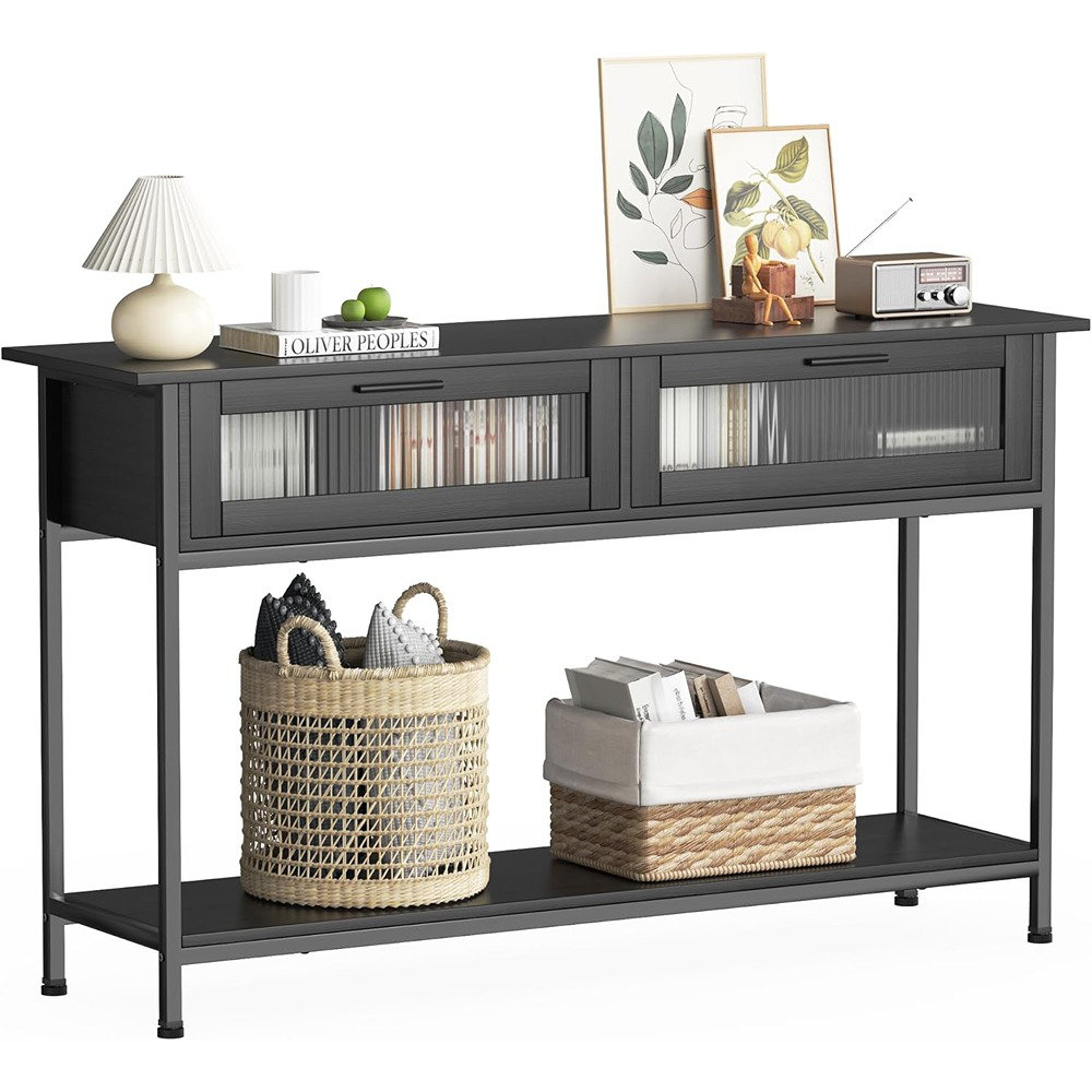 17 Stories Console Table With 2 Drawers, 2 Tier Sofa Table With Storage ...