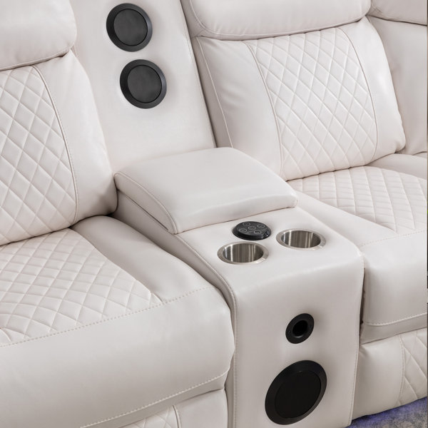 Orren Ellis Aundre Power Reclining Sectional With Speaker | Wayfair