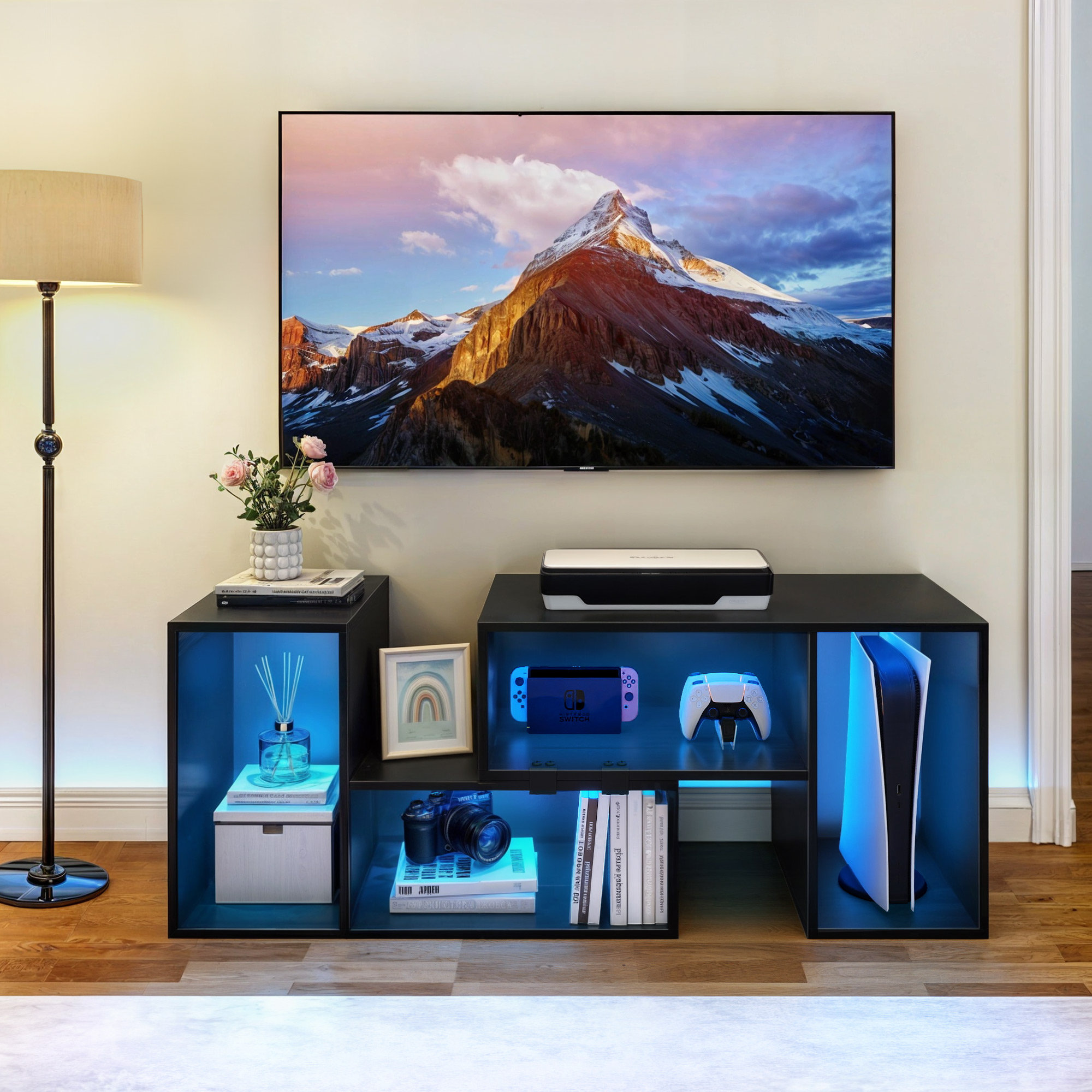 Ebern Designs Led Modern Deformable Entertainment Centre Combination Tv ...