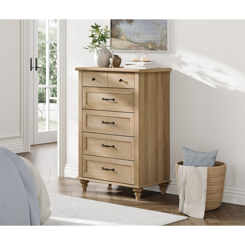 Charlton Home® 3 Piece 5 Drawer Dresser And Nightstand Sets, Oak | Wayfair