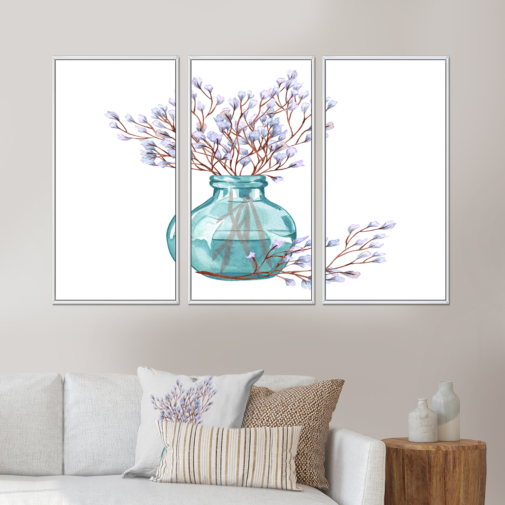 Winston Porter Several Twigs With Blooming Twigs In A Glass Vase ...