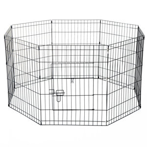 Archie & Oscar Chalk 61cm 8 Panel Indoor/Outdoor Metal Pet Pen ...