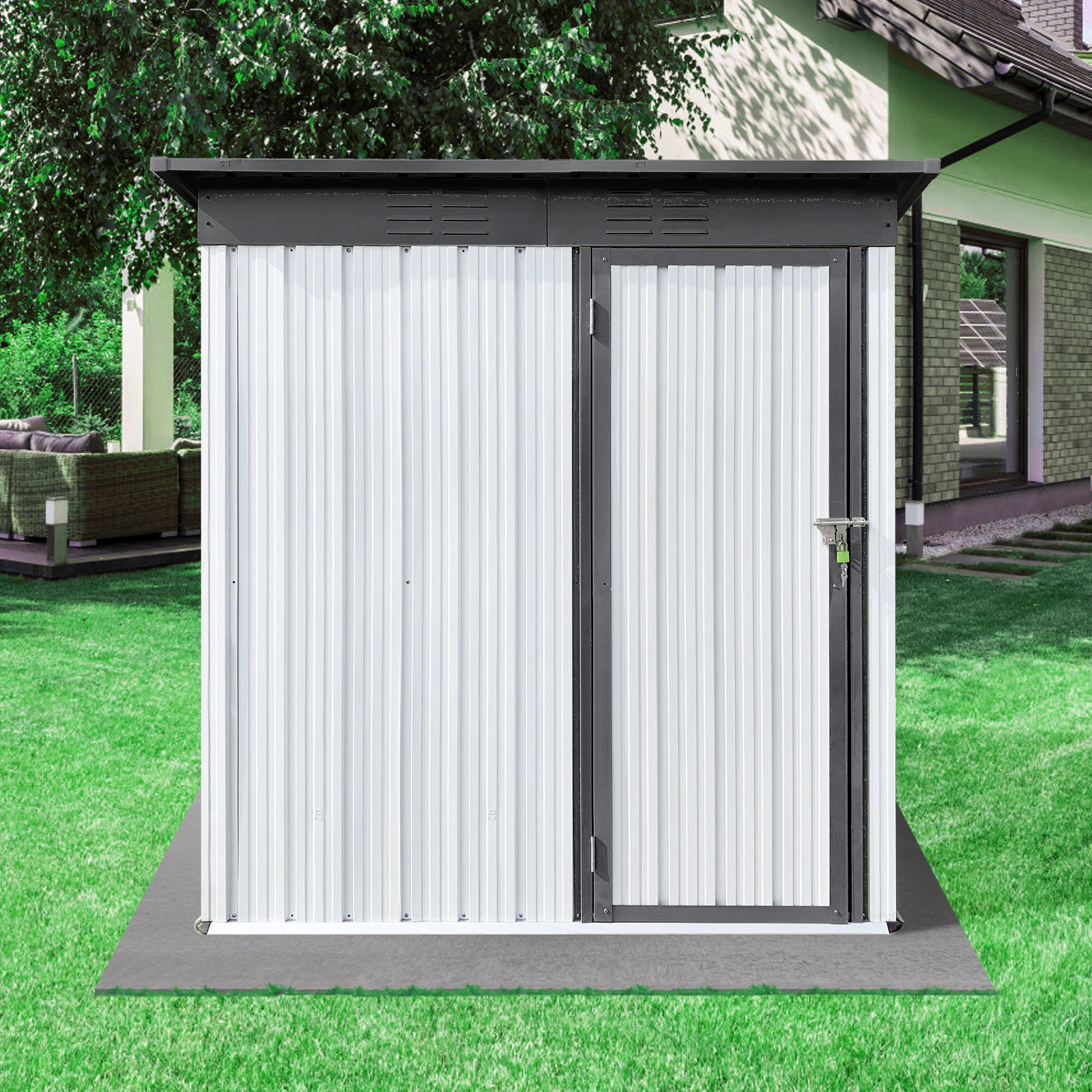 Yesurprise 5 ft. W x 3 ft. D Metal Lean-to Storage Shed | Wayfair