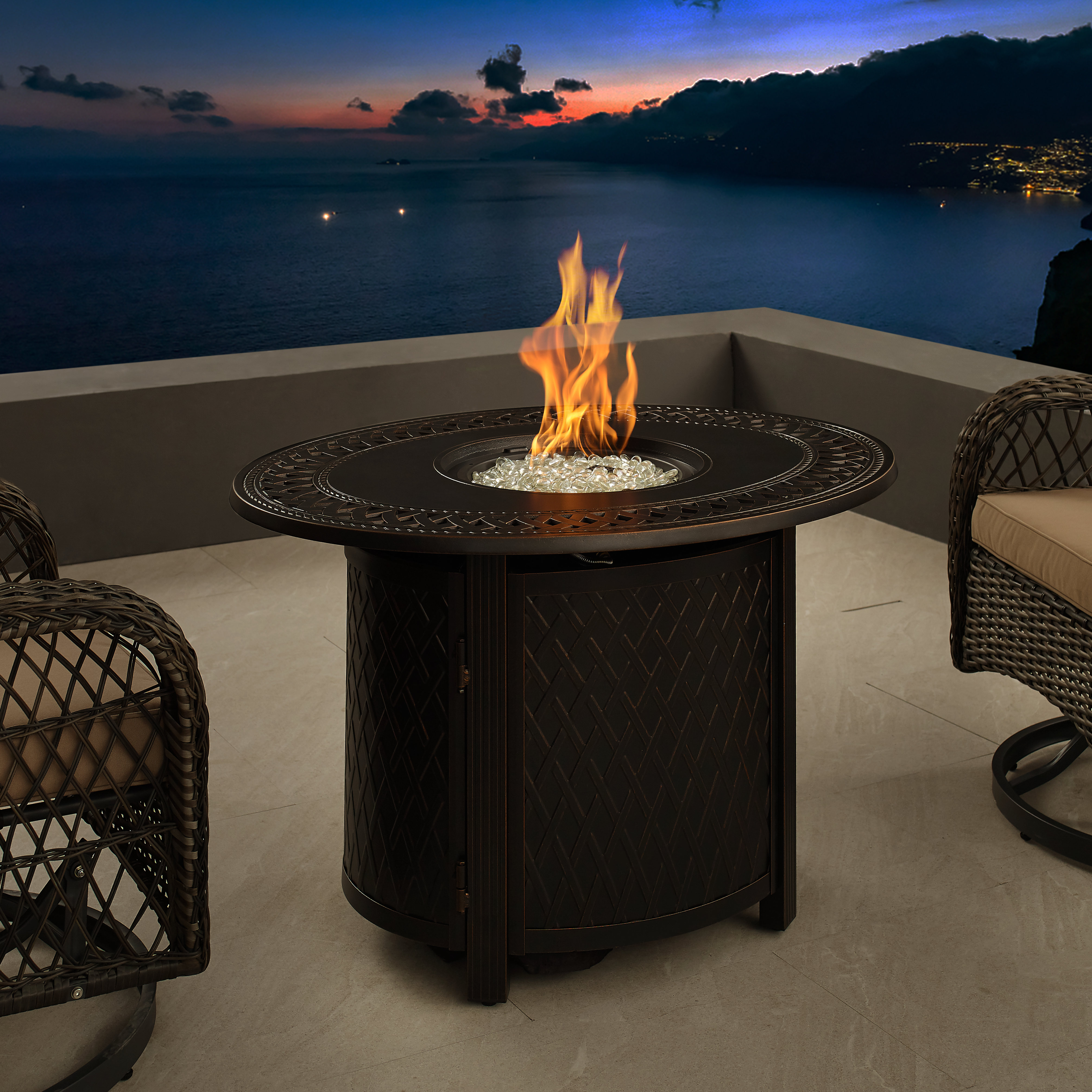 Winston Porter Oval Aluminum Lpg Fire Pit & Reviews - Wayfair Canada