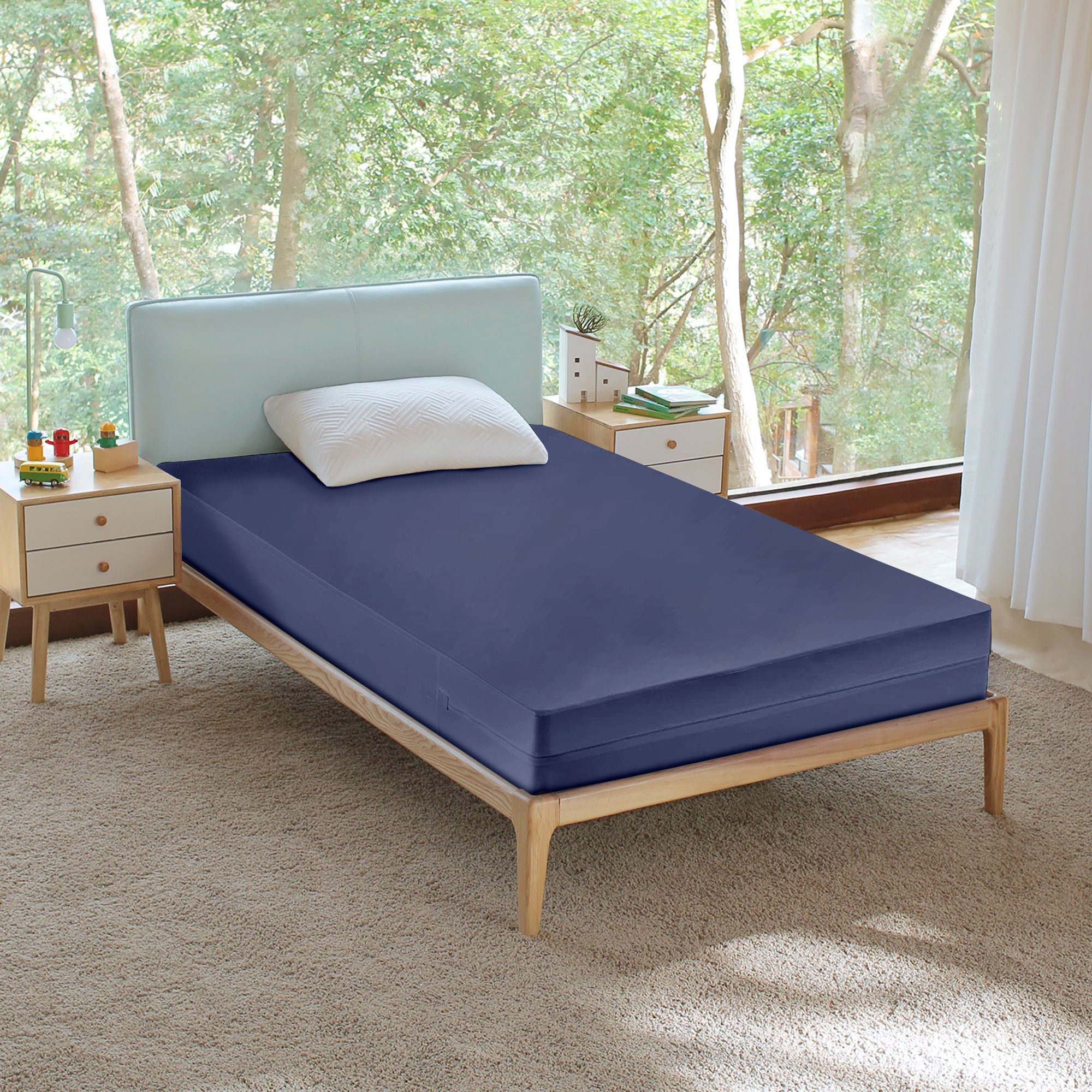 George Oliver Zippered Mattress Protector Cover, Waterproof, Easy To ...