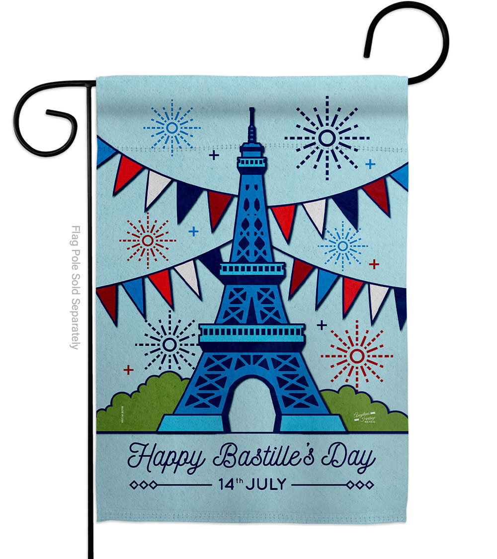 Angeleno Heritage Drapeau de jardin en polyester 19 po x 13 po Happy Bastille Day - Wayfair Canada